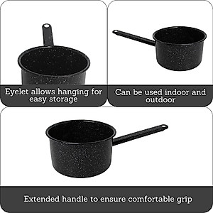 MIRRO 1.25qt Enamel Saucepan, Black