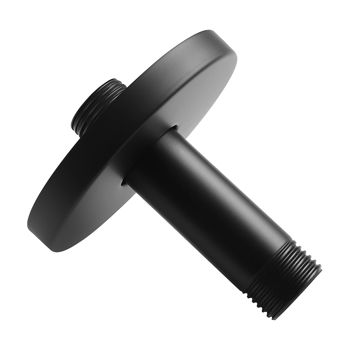Straight Shower Arm with Flange, Ceiling Mount 3 Inches Rain Shower Head Arm Extension Replacement with Anti-Scratch Escutcheon Plate, DOLGABA Matte Black