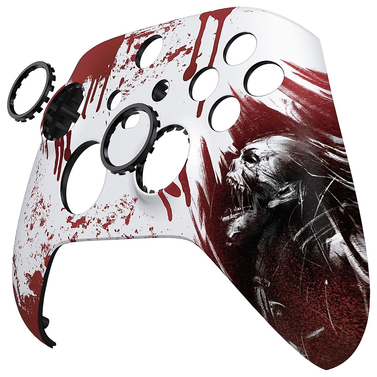 eXtremeRate ASR Version Custom Shell for Xbox Core Wireless Controller - Anti Sticks Rubbing Rings - Replacement Accessories Front Cover Faceplate for Xbox Series X & S Controller - Blue Flame