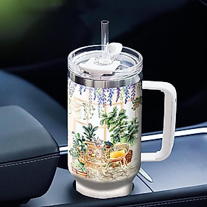WAZONE Personalized Gardening Tumbler 40oz with Handle and Straw Yes I Really Do Need All These Plants Insulated Stainless Steel Cup With Lid Travel Mug Gift for Gardener Women Flower Lover