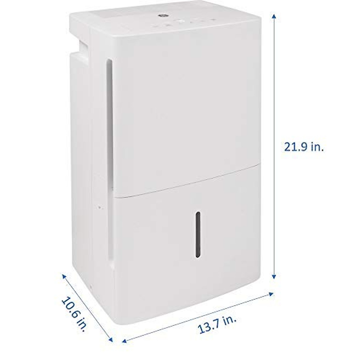 GE 35 Pint Portable Room Dehumidifier with Humidistat & 3 Fan Speeds for Bathroom, Bedroom, Basement, and Home Very Damp Spaces, White (Renewed)