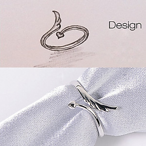 lauhonmin 3pcs S925 Sterling Silver Open Rings Set Finger Ring Joint Ring Toe Ring Beach Jewelry Gifts for Women Adjustable (Style A)