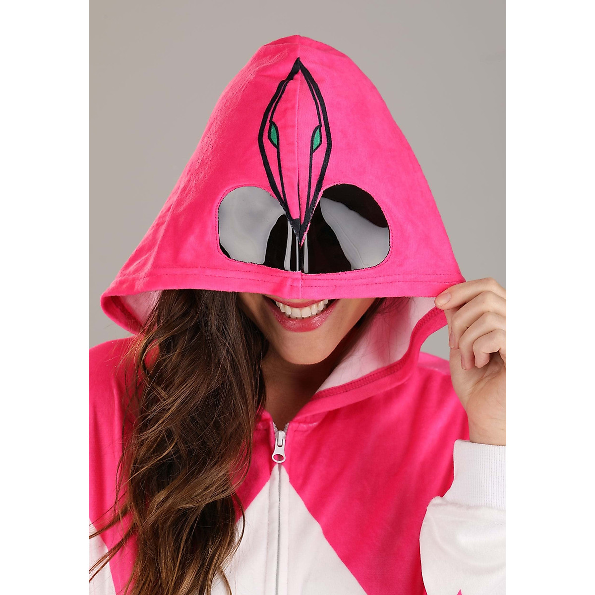 Fun Costumes Pink Power Ranger Hooded Adult Union Suit (Large)