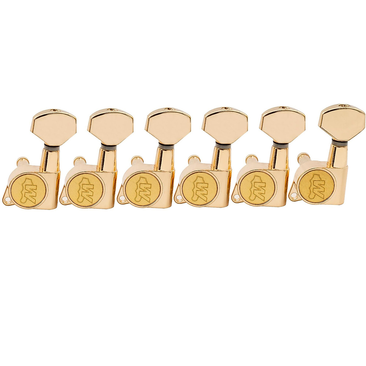 Wilkinson Left Handed 6-in-line E-Z-LOK Guitar Tuners 6L Tuning Pegs Keys Machine Heads Set for Fender Strat/Tele Style Electric Guitar, Chrome