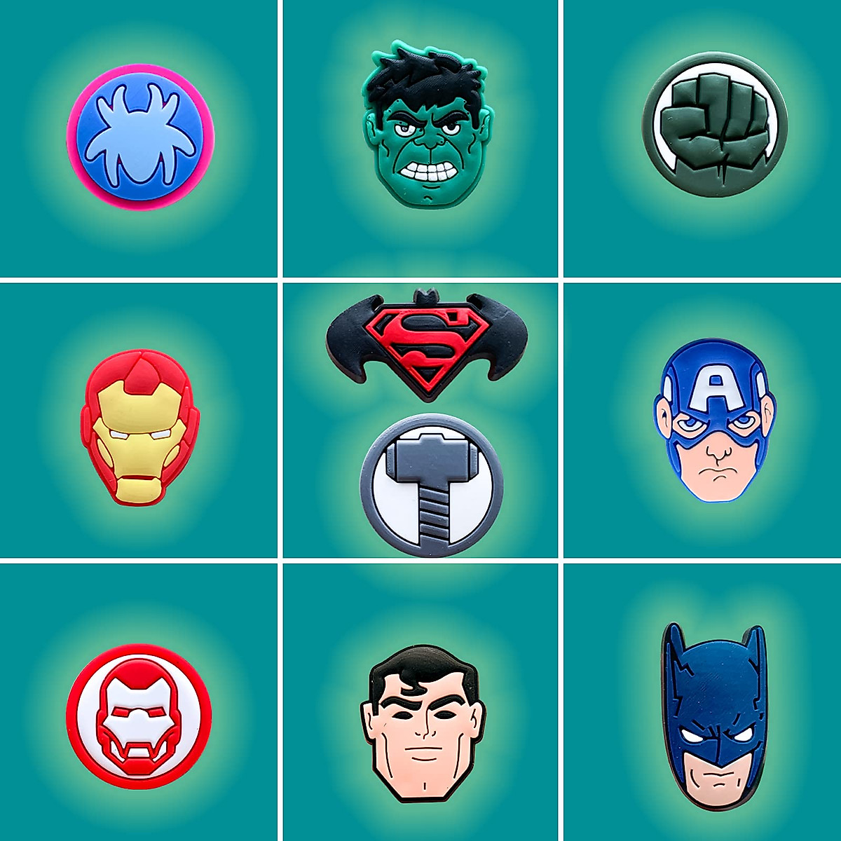 25 40Pcs Hero Charms for Shoe, Superhero Shoe Charms for Clogs Sandals Decoration (25)