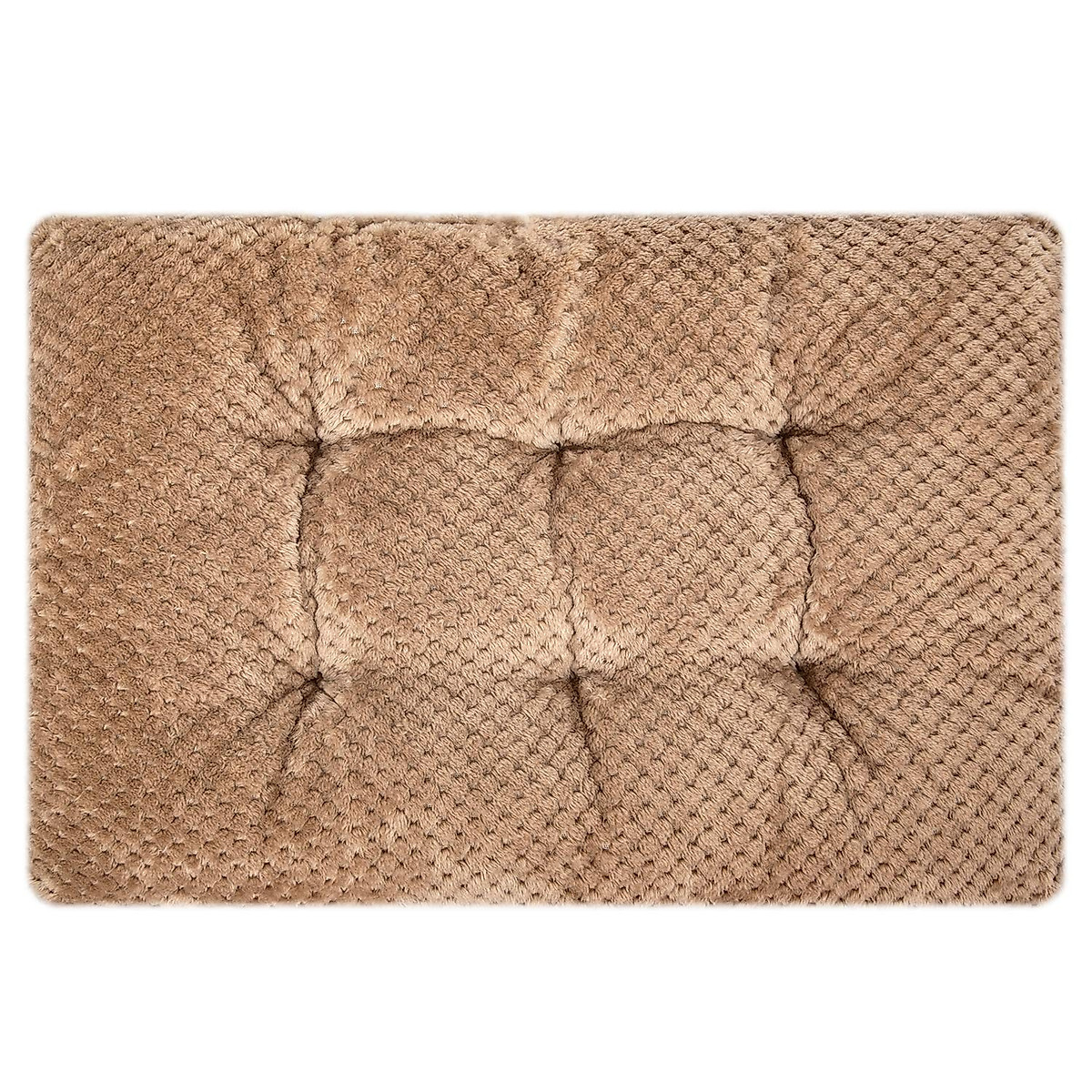 WONDER MIRACLE Fuzzy Deluxe Pet Beds, Super Plush Dog or Cat Beds Ideal for Dog Crates, Machine Wash & Dryer Friendly (15" x 23", S-Mocha)