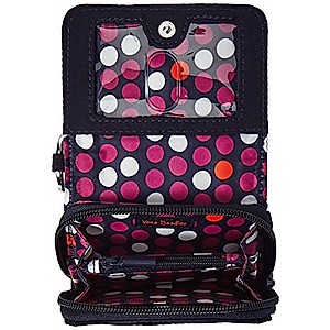 Vera Bradley Women's Microfiber Card Case Wallet With RFID Protection, Classic Navy Embroidered, One Size