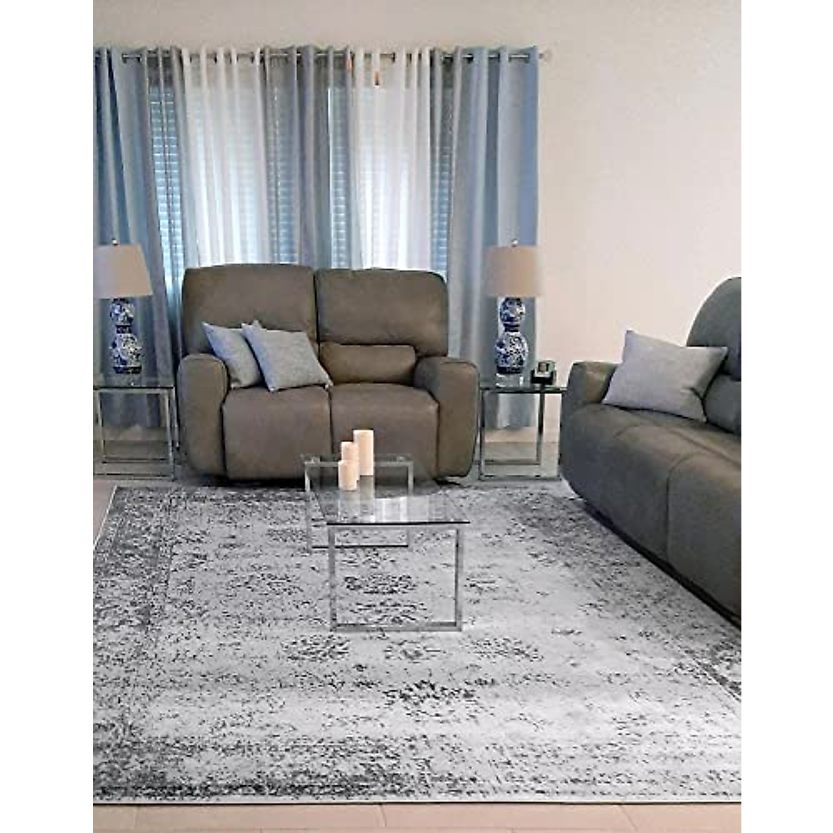 Unique Loom Sofia Collection Area Rug - Casino (8' x 10', Gray/ Beige)