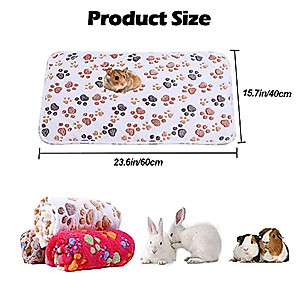 IAIGOGO Guinea Pig Blanket 3 Pack Small Animal Fleece Cage Liners Pet Warm Sleep Bedding Mat Hamster Carpet Bath Towel Quilt Cage Pad for Hamster Rabbit Ferrets Chinchillas