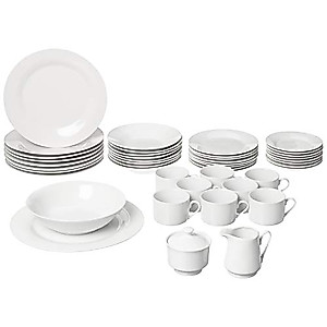 10 Strawberry Street Simply Round 45 Piece Dinnerware Set, White