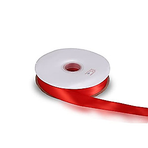KSRIGHT 1 inch ( 2.54cm Wide)Double Face Red Ribbon 25 Yards for Gift Wrapping,Wedding Decoration, Bows Making , Sewing, DIY Crafts