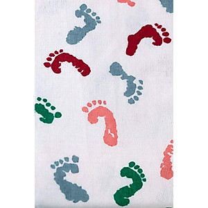 PILL THING Swaddle Baby Hospital Receiving Blanket 6 Pack for Boy Girl Newborn Babies - Breathable Cotton - Durable Hospital Quality - Generous Size (Baby Feet, 6 Pack)