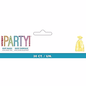 Yellow Cellophane Bags - (30 Ct) - Vibrant Sunshine Gift Bags for Parties, Events & Special Occasions