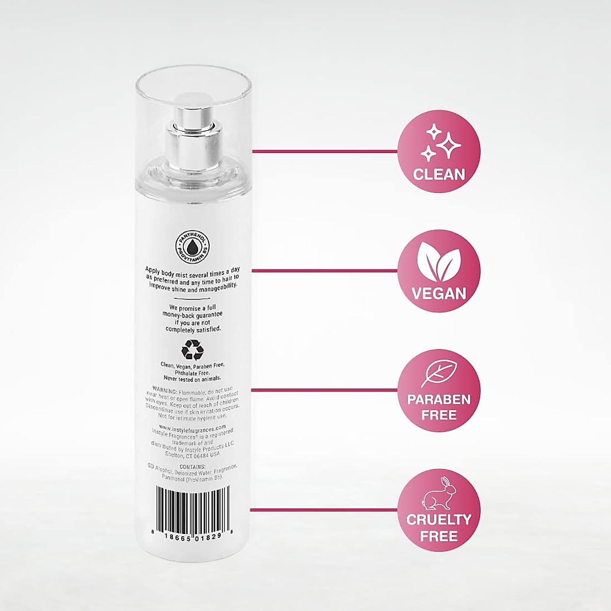 Instyle Fragrances | Body & Hair Mist | Marshmallow Cloud Scent | With Panthenol | CLEAN, Vegan, Paraben Free, Phthalate Free | Premium 8 Fl Oz Spray Bottle