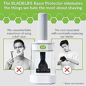 V1 for Men’s Razors Only: Razor Holder and Stand - Doubles the Life of your Blade - Deluxe Razor Case Keeps Blades Sharper for Longer
