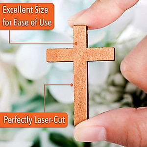 Mr. Pen- Wooden Crosses, 1.2x1.75 Inches, 50 Pack, Small Wooden Crosses, Wood Crosses for Crafts, Small Cross Pendant, Mini Cross, Small Crosses, Wooden Crosses Bulk, Cross Charms