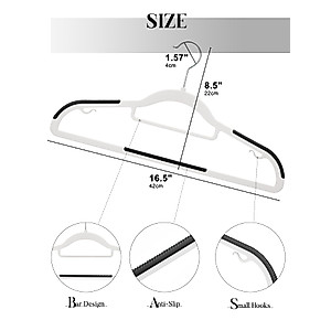 HOUSE DAY Plastic Hangers 50 Pack, Plastic Clothes Hangers Non Slip Hangers, Heavy Duty Plastic Hangers with 360° Swivel Hook, Ultra Thin Hangers Space Saving, Gray Hangers for Closet