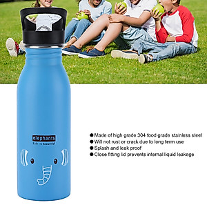 Fdit 500ml Stainless Steel Sport Water Bottle Thermo Mug Vacuum Insulated Water Bottle with Sucking Mouth Metal Canteen Water Bottle with Straw Lid(#1)