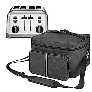 Kingshion Storage Shoulder Bag Compatible with Most 4-slice Toasters, Toaster Portable Storage Bag with zipper for Most 4-slice Toasters and Extra Accessories (Dark Grey)