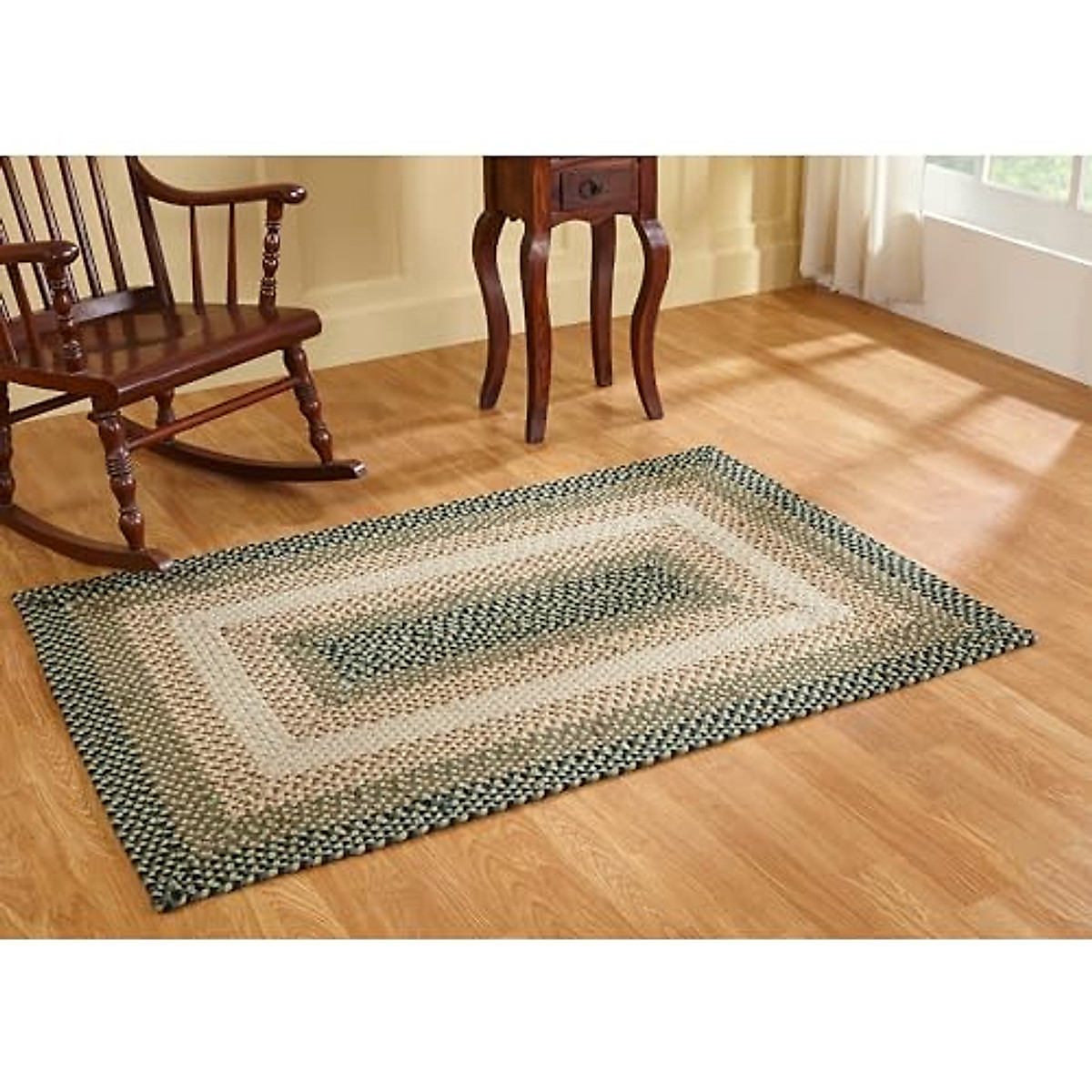 Better Trends Woodbridge Braid Collection is Durable, Mildew and Moisture Resistant Reversible Indoor Area Utility Rug 100% Wool in Vibrant Colors, 20" x 30" Rectangle, Green