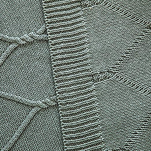 100% Cotton Sage Green Cable Knit Throw Blanket for Couch, Sofa with Bonus Laundering Bag for Couch Sofa Bed – Lightweight 50 x 63, Extra Cozy, Machine Washable, Home Décor