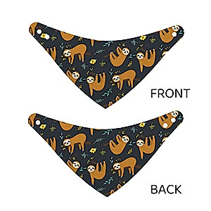 Cute Sloth Hanging Reversible Triangle Dog Bandanas, Bib Scarf Accessories for Pets Dogs Cats Holiday Decor