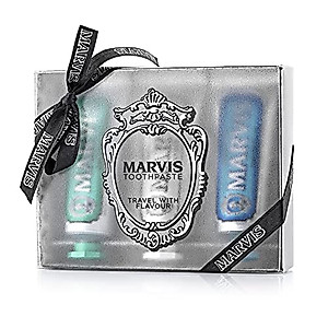 Marvis Marvis Travel with Flavor, Aquatic Mint, Whitening Mint, Classic Strong Mint, 3 Count, 1.3 oz Each