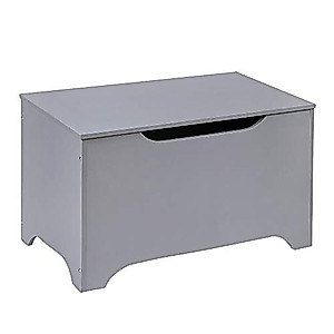 Wildkin Kids Toy Box for Boys and Girls, Features Safety Hinge and Solid Wood Top, Helps Keep Toys, Games, Books, and Art Supplies Organized in Your Child's Bedroom or Playroom (Gray) , Gray Fog