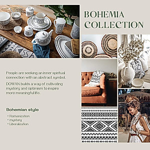 Dowan Butter Crock, Butter Keeper Crock, Keep Butter Soft & Fresh, Butter Crock with Water Line, Dishwasher Safe, French Butter Dish with Flat Lid for Serving, Modern Bohemian Design，unique thanksgivi