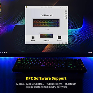 DREVO Calibur V2 TE RGB 60% Wired Mechanical Gaming Keyboard, 71-Key Small Compact, Work for PC/Mac, Detachable USB Type-C, Outemu Red Switch, Black