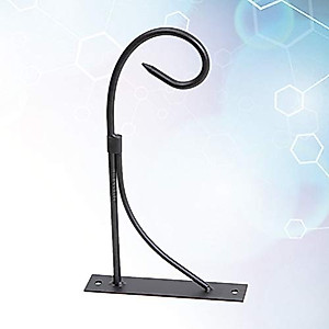 Hemoton Good Black Wrought Iron Flower Pot Rack Indoor Retro European Wall Hanging Flower Shelf Living Room Garden Balcony Bonsai Pot Rack Stand