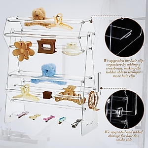 Lineshading Acrylic Claw Clip Holder 360 Degree Rotating Claw Clip Organizer Girl Hair Accessories Organizer Storage Display Clear Stand for Girl Women Vanity Dressing Table (Hexagonal Style)