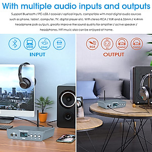 HiFi S/PDIF USB DAC Preamp Bluetooth Receiver D/A Audio Converter Headphone Amp