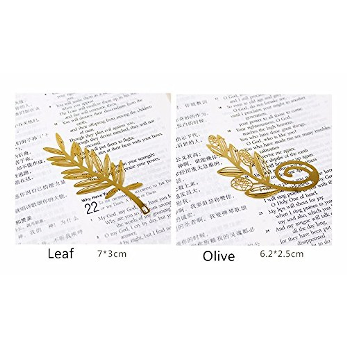 Fascola Pack of 8 Cute Cartoon Art Golden Feather Bookmarks Metal Book Mark for Reading Stationery Office School Supplies