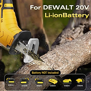 Reciprocating Saw Compatible with DeWalt 20V Battery, Cordless Recipro Saw, 0-3500SPM Variable Speed, Tool-free Blade Change, Electric Reciprocating Saw 4 Saw Blades Kit for Wood/Metal/PVC Cutting
