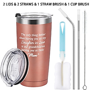 GINGPROUS Daughter In Law Gifts, The Only Thing Better Than Having You Tumbler Mothers Day Birthday Christmas Gifts for Daughter In Law from Mother In Law, 20oz Insulated Travel Tumbler, Rose Gold