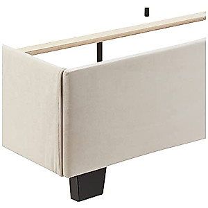 Republic Design House Upholstered Bed Frame Only, Ivory, California King Size, (375-FO-BR)
