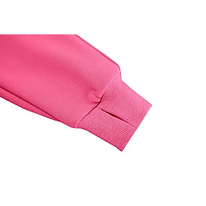 Girls' Hoodies Sweatshirts Half Zipper Pullover Crop Tops for Teen Girls Long Sleeve Sweater Thumb Hole Pink Red