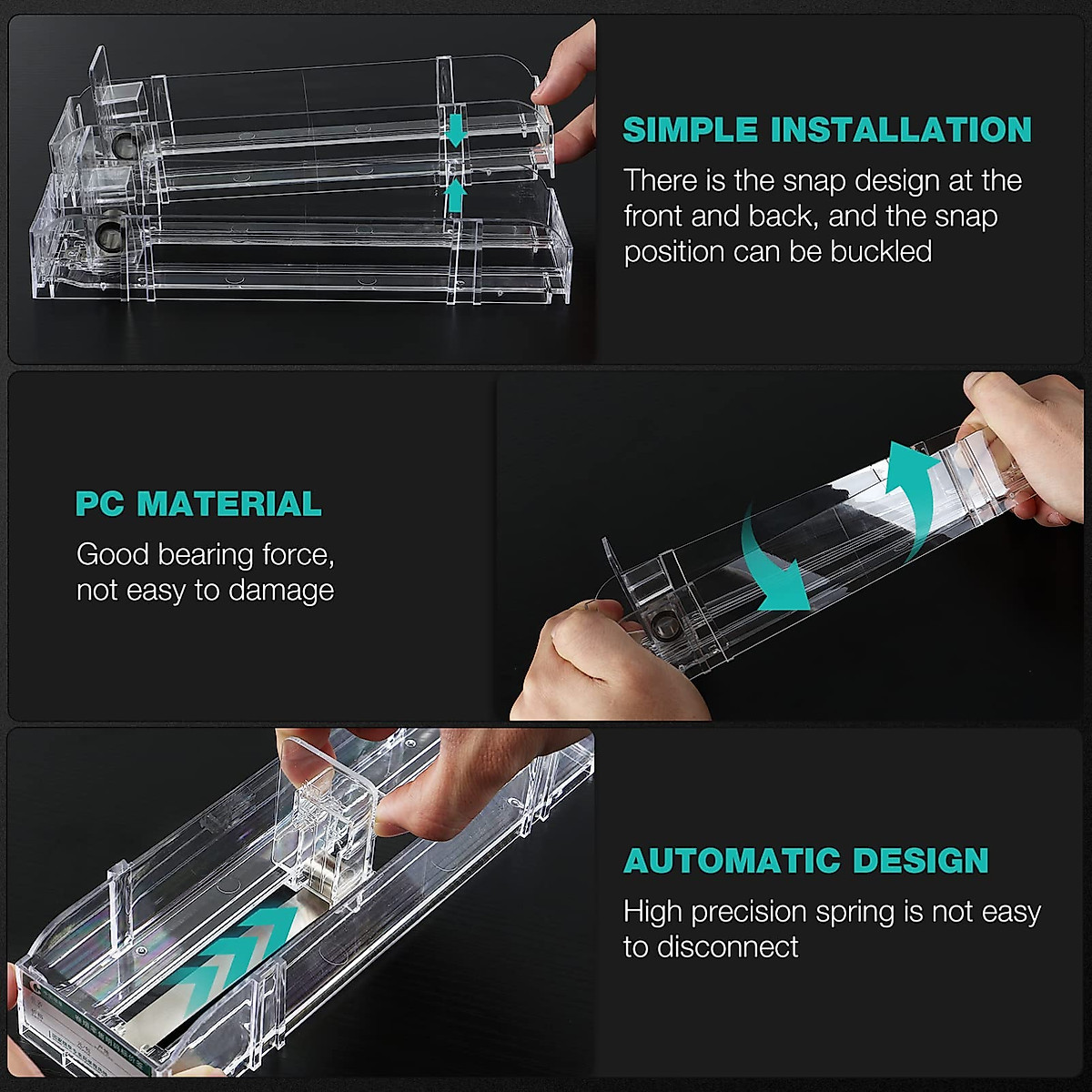 ULTECHNOVO Standing Can Dispenser Bin, Stackable Beverage Drink Pop Soda Can Storage Organizer Basket, Canned Food Holder for Kitchen Pantry Countertop Cabinet