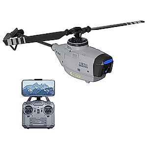 UJIKHSD RC Drone (AI Smart Version) Single Propeller Without Ailerons With 90° Adjust Camera 6-axis Gyro Stabilization 5G Optical Flow RC Airplane Altitude Hold Girls Adults