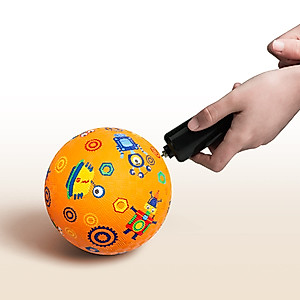 ZOOJOY Cartoon Playground Balls Toddlers, 5" Rubber Kickballs, Outdoor/Indoor Ball Game for Kids, for Boys Girls, W/Pump (Green)