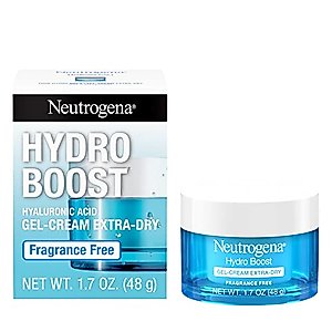 Neutrogena Hydro Boost Face Moisturizer with Hyaluronic Acid for Extra Dry Skin, Fragrance Free, Oil-Free, Non-Comedogenic Gel Cream Face Lotion, 1.7 oz