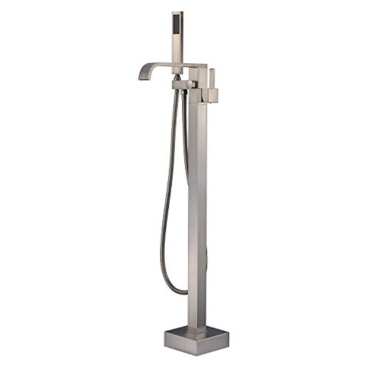 Artiqua Freestanding Bathtub Faucet Tub Filler Brushed Nickel Floor Mount Faucets Brass Single Handle with Hand Shower