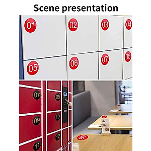 Number Sign, Table Number Sign, Closet Identification, Seat Identification Sign, Acrylic, Round, Waterproof and Sun-Proof (10x10cm,Yellow 01-100(100 pcs))