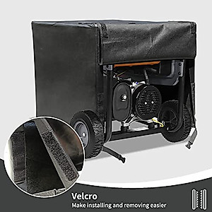 GDcaptain Generator Covers Waterproof 26" L x 20" W x 20" H Generator Covers with 600D Heavy Duty Fabric and UV-Resistant PVC Coating for most 3000-5000 Watt Universal Portable Generators Black