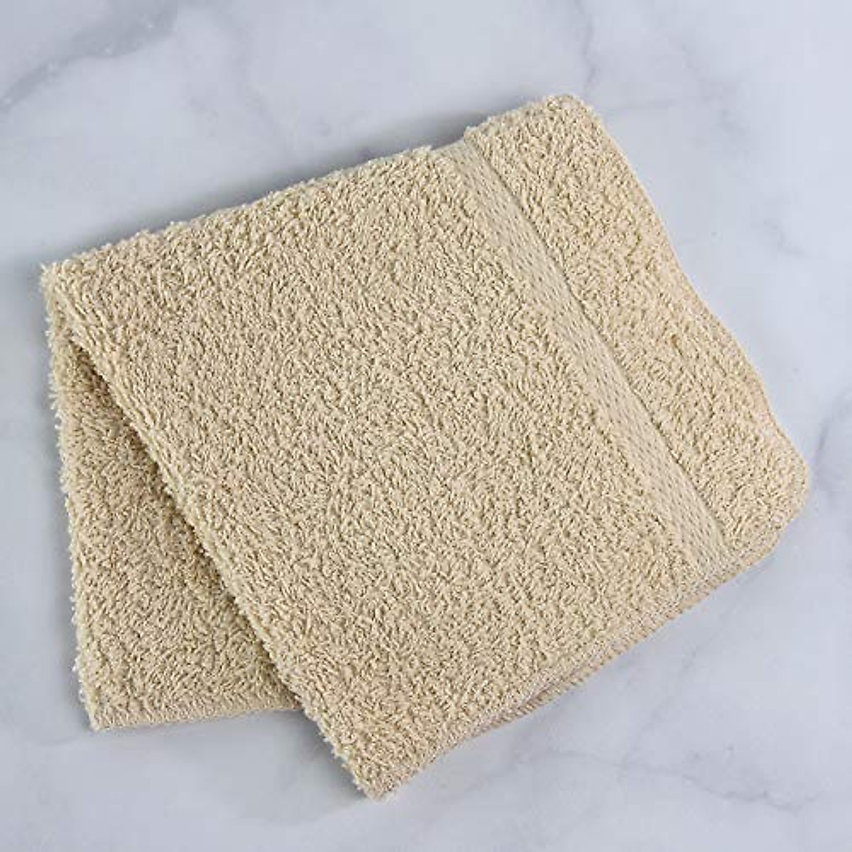 1888 Mills Crown Touch 100% Cotton, Microfiber Alternative, 24-Piece Utility Washcloth Set-Beige