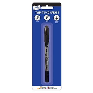Just stationery Twin Tip CD/DVD Marker Pen 1005, Black