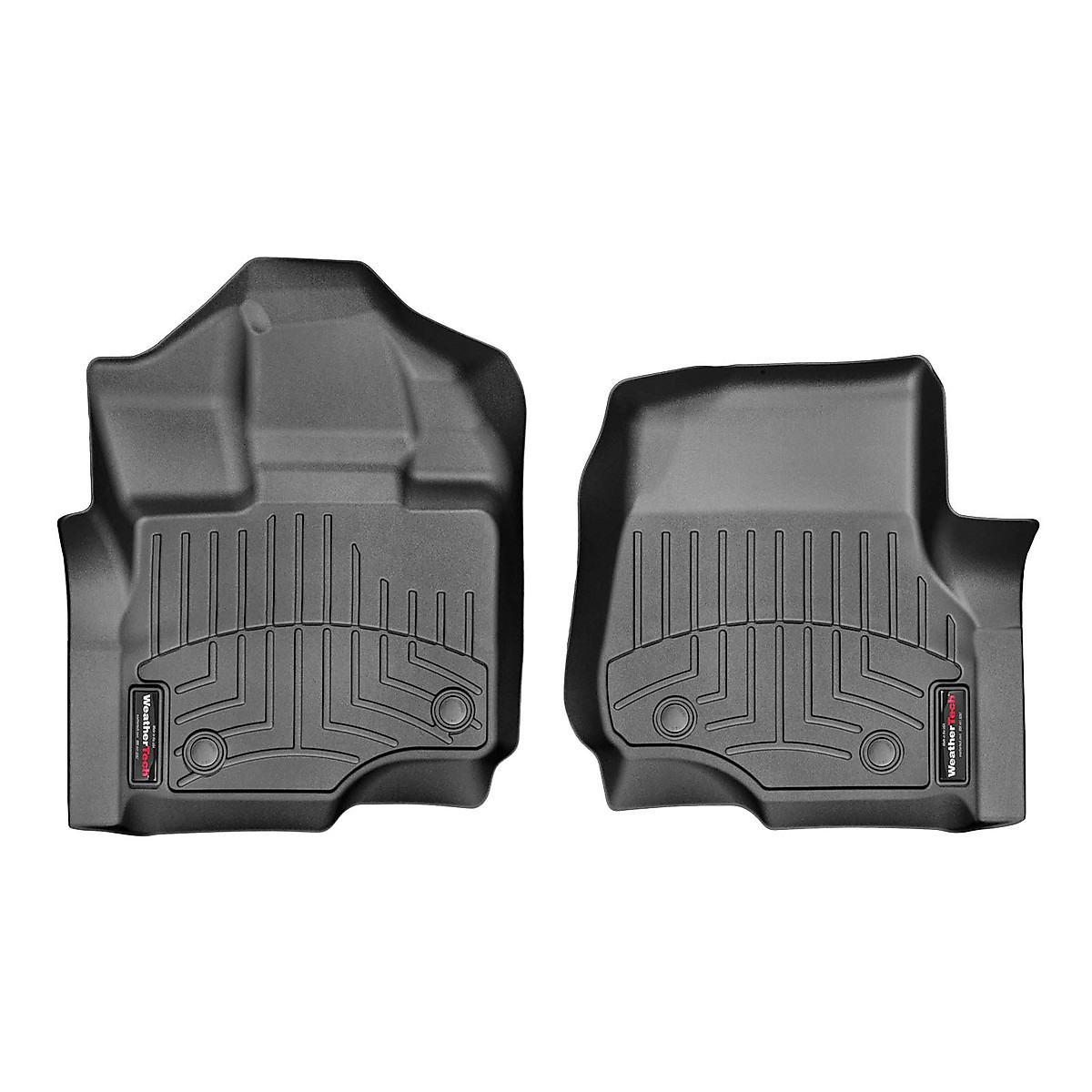 WeatherTech Custom Fit FloorLiners for Ford F-150, F-150 Raptor, F-150 Lightning - 1st Row (446971), Black