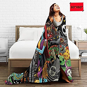 Christmas Blanket Super Soft Throw Blanket Light Weight Plush Flannel Blankets Living Room Sofa Beding for Kids Adults for All Season 50"X40"