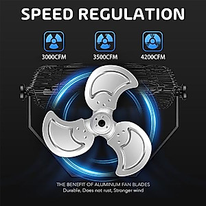 Simple Deluxe 18 Inch Industrial Wall Mount Fan, 3 Speed Commercial Ventilation Metal Fan for Warehouse, Greenhouse, Workshop, Patio, Factory and Basement - High Velocity